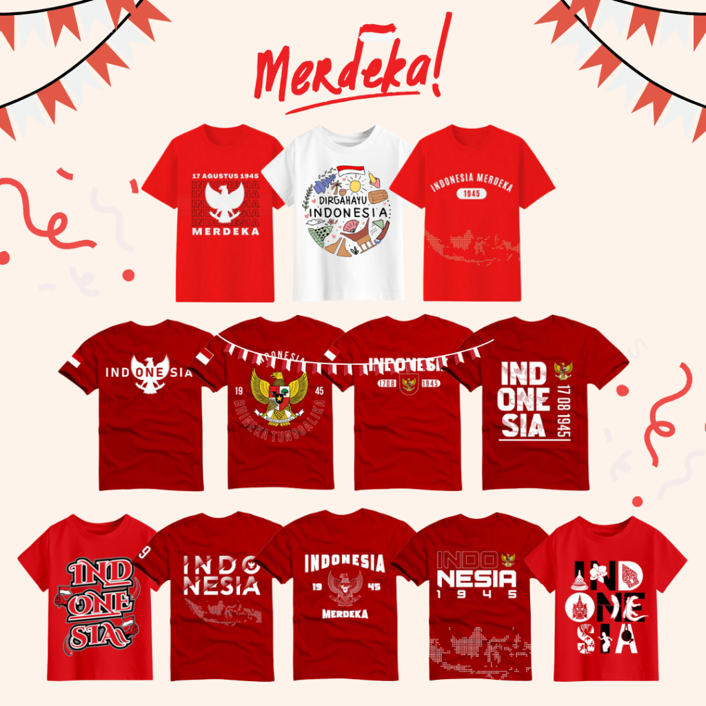 Jual Independence Tee Kaos Kemerdekaan Anak Merah Putih 17 Agustus Kaos ...