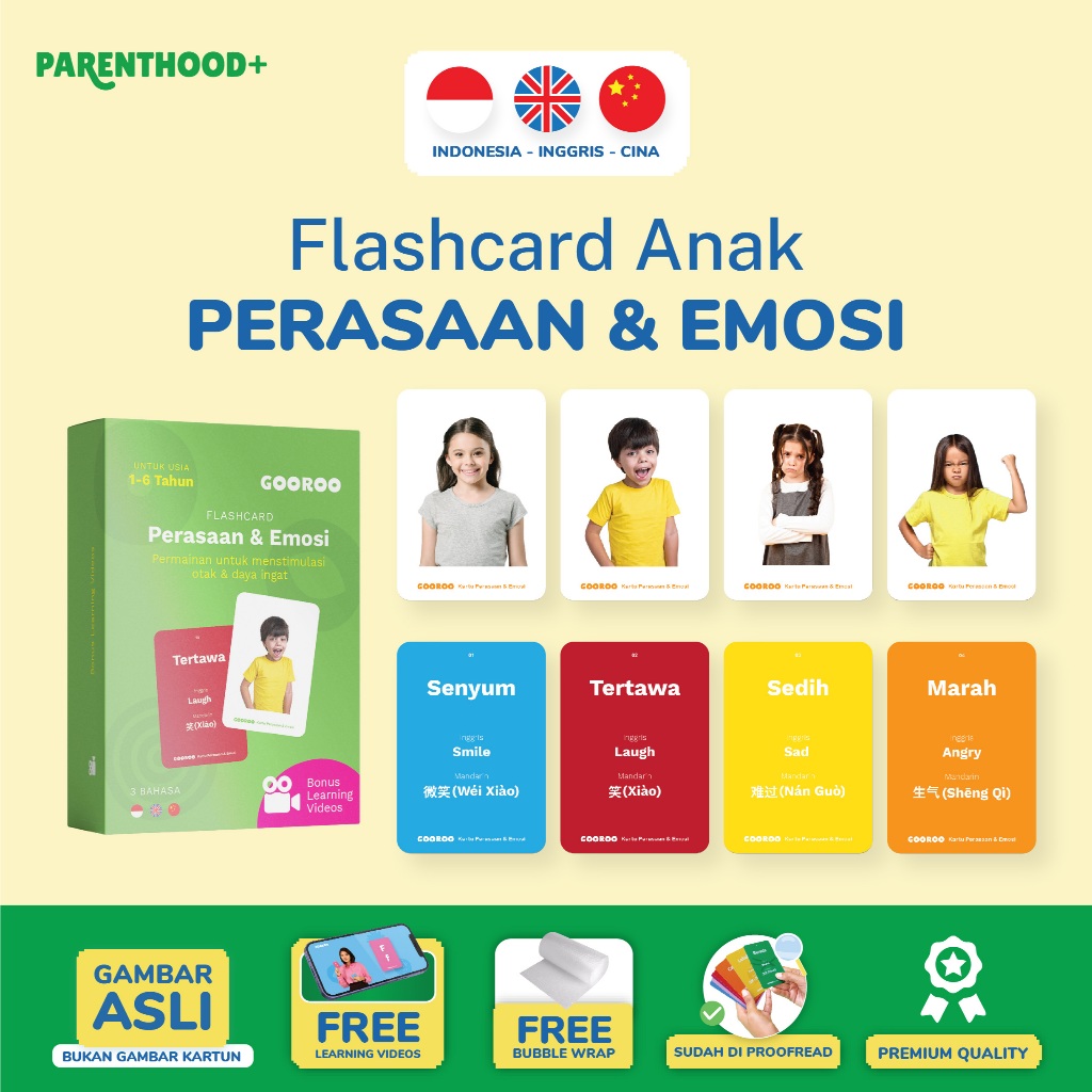 Jual GOOROO - Flash Card Perasaan & Emosi Mainan Kartu Edukasi Anak ...