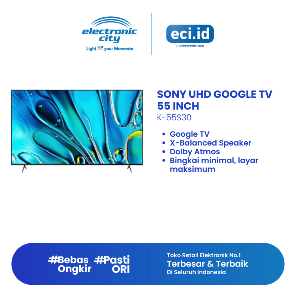 Jual Sony 55 Inch UHD Google TV - K-55S30 | Shopee Indonesia