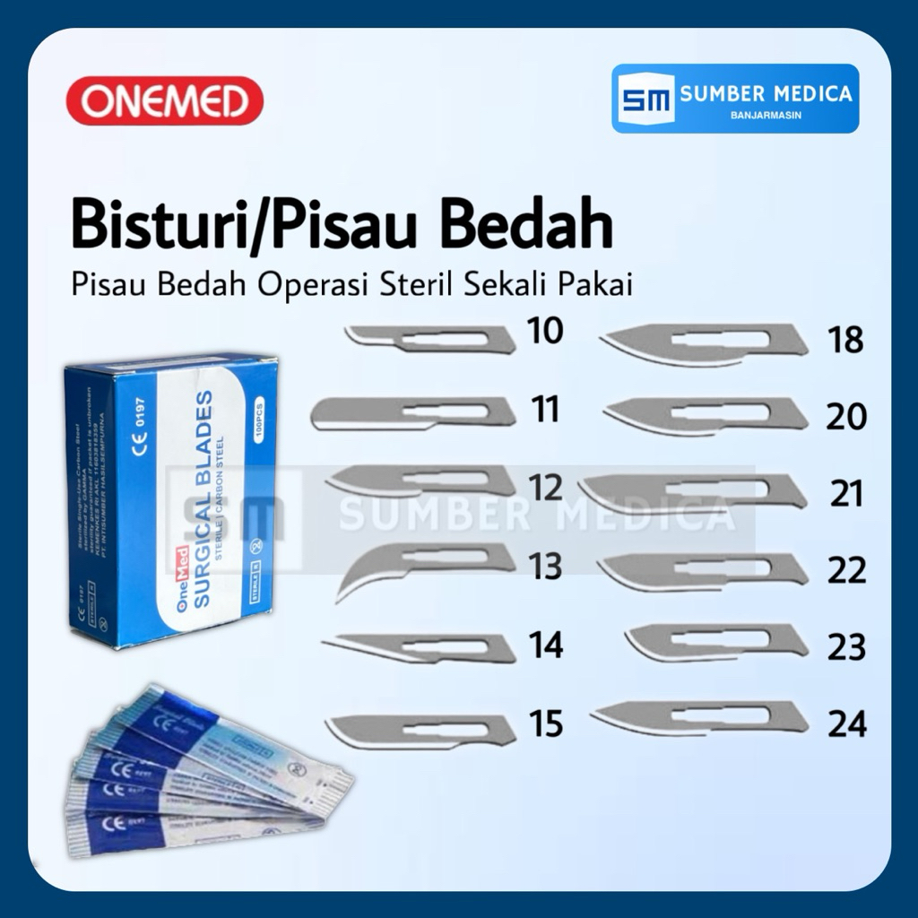 Jual BISTURI/PISAU BEDAH STERIL SEKALI PAKAI ONEMED | Shopee Indonesia