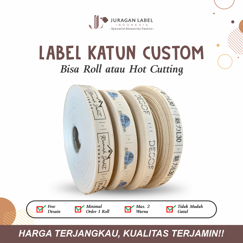 Jual Label baju / label katun / label pita katun tebal / label custum ...