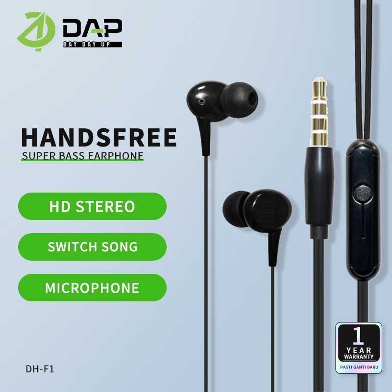 Jual DAP DH-F1 Handsfree Hifi Stereo Compatible with all Jack 3.5mm ...