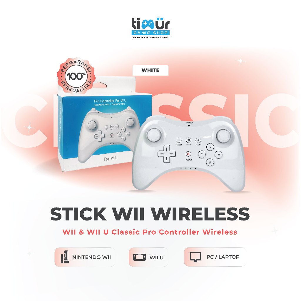 Jual Stick Stik Classic Pro Controller For PC Dan Nintendo Wii U ...