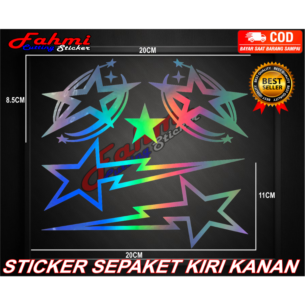 Jual STICKER BINTANG CUTTING STICKER VIRAL UNTUK BODY MOTOR KANAN KIRI ...
