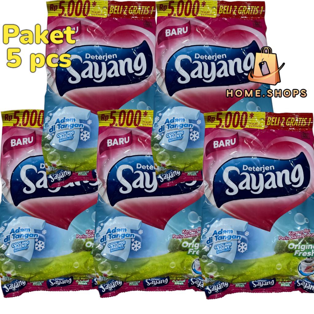 Jual Paket 5 Pcs Sayang Detergent Bubuk Kemasan 5000 an | Shopee Indonesia