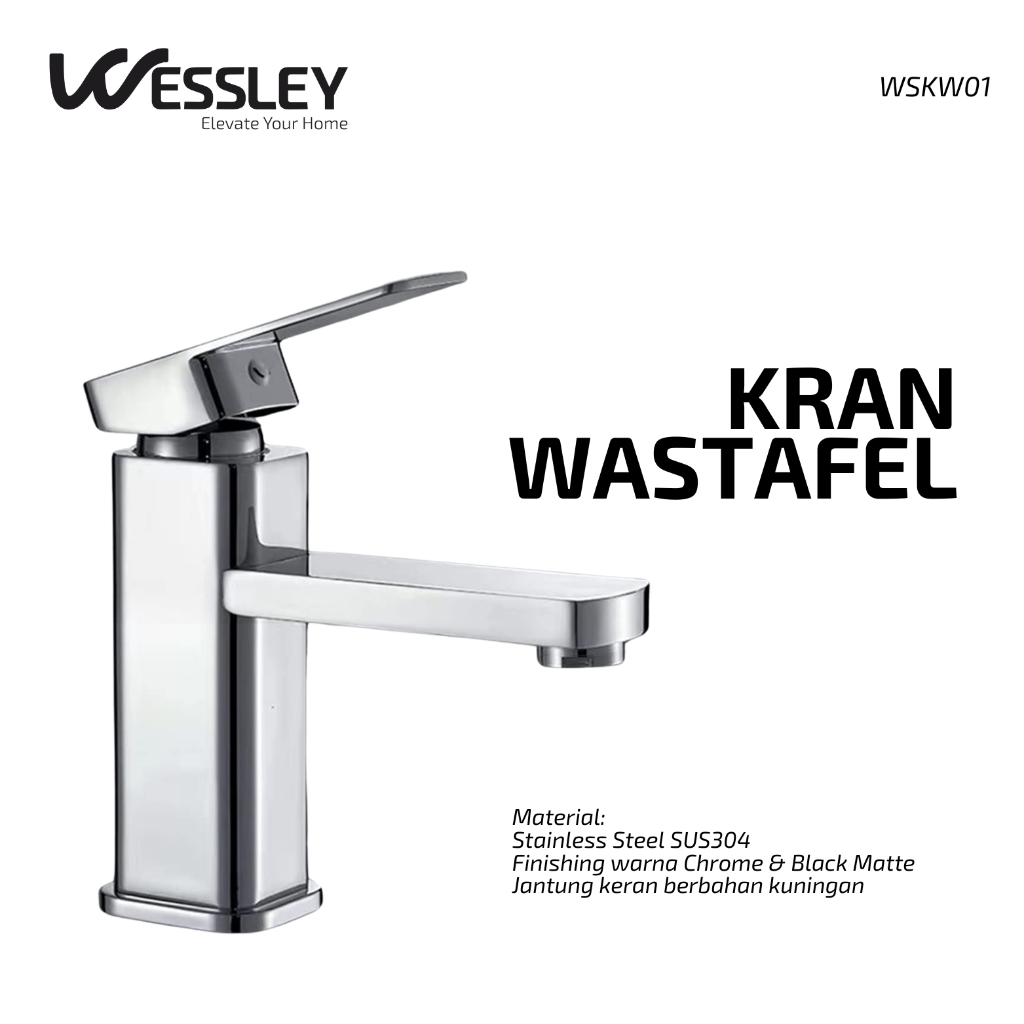 Jual WESSLEY Kran Wastafel Panas Dingin / Wash Basin Faucet Stainless ...