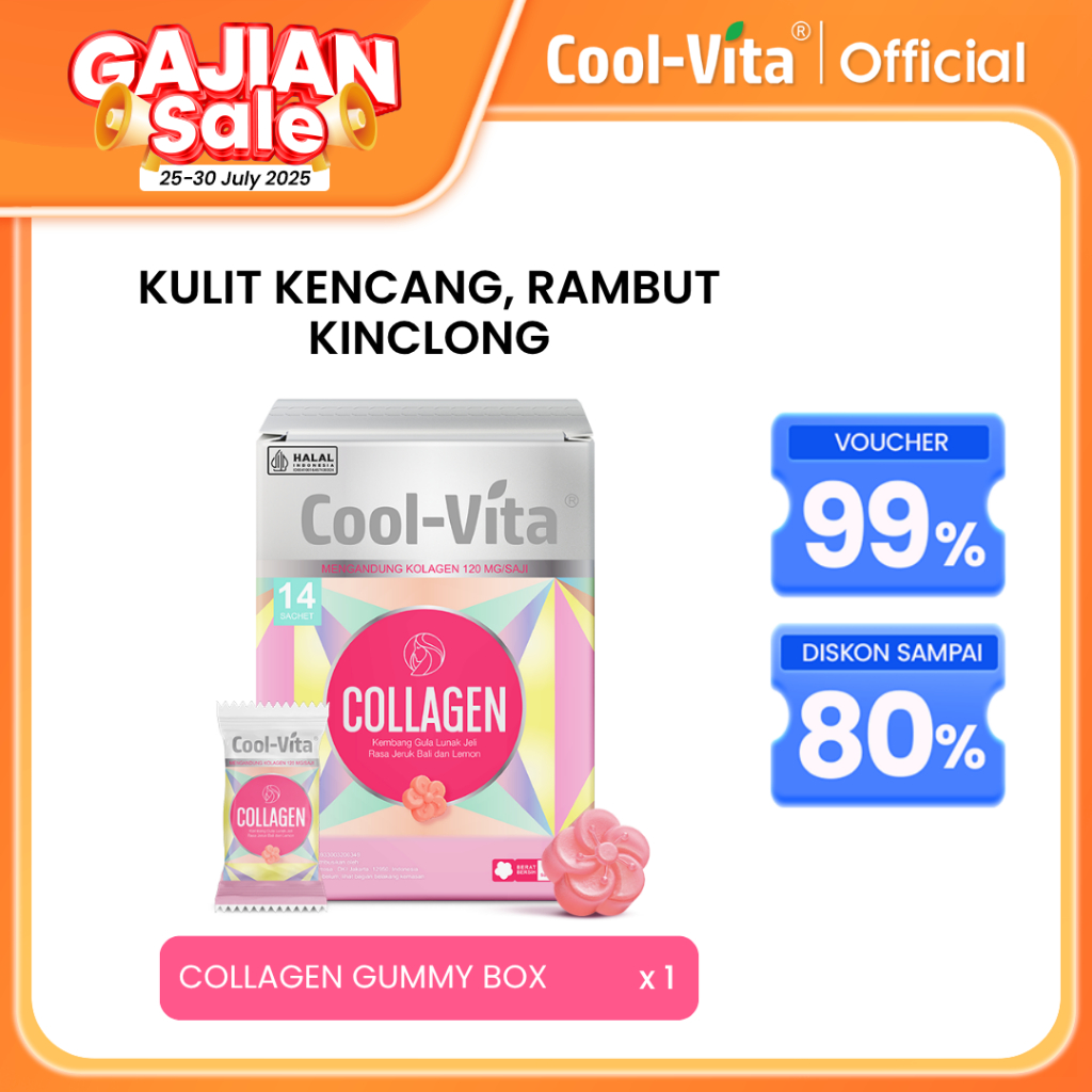 Jual Coolvita Collagen Gummy 1 Box isi 14 - Suplemen Vitamin Kolagen ...