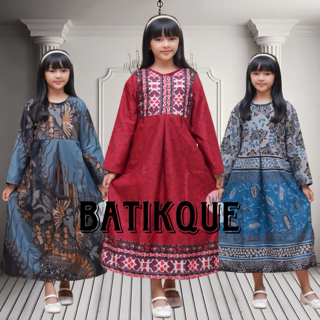 Jual Baju Batik Anak Perempuan Usia 3-12 Tahun - Dress Anak - Gamis ...
