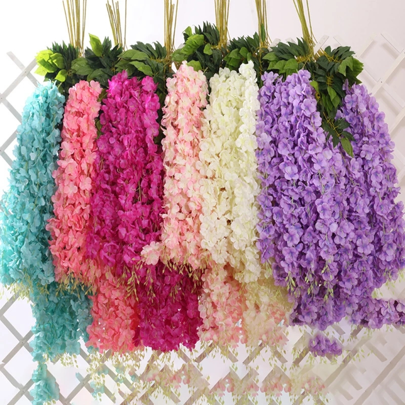 Jual Tanaman Bunga Rambat Hias Bunga Wisteria Plastik Hotel Kantor ...