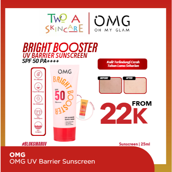 Jual OMG Oh My Glow Bright Booster UV Barrier Sunscreen SPF 50 PA ...