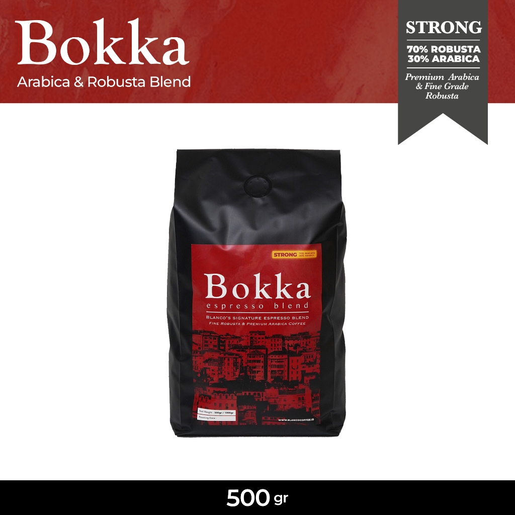 Jual Bokka Strong 500GR - Biji Kopi Espresso Blend Arabica 30% Robusta ...
