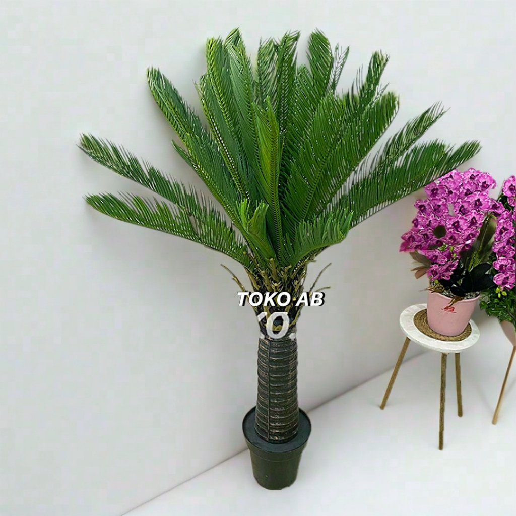 Jual 1 SET TANAMAN ARTIFICIAL PALEM PREMIUM JUMBO DEKORASI POJOK RUANG ...