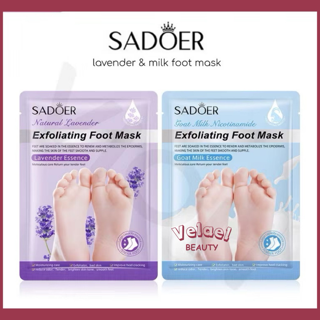 Jual SADOER Foot Mask | Masker Kaki Exfoliating Mask Goat Milk Lavender ...