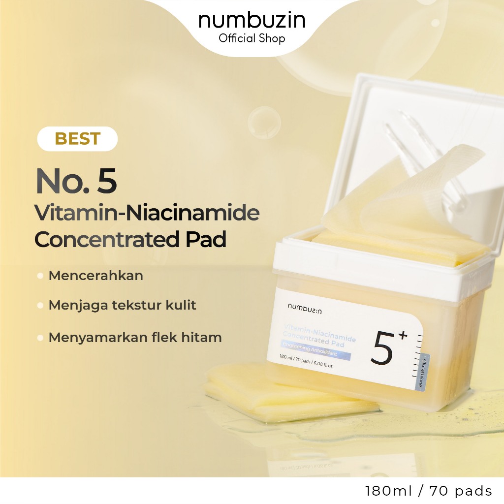 Jual Numbuzin No.5 Vitamin-Niacinamide Concentrated Pad 70 Pads | Shopee Indonesia