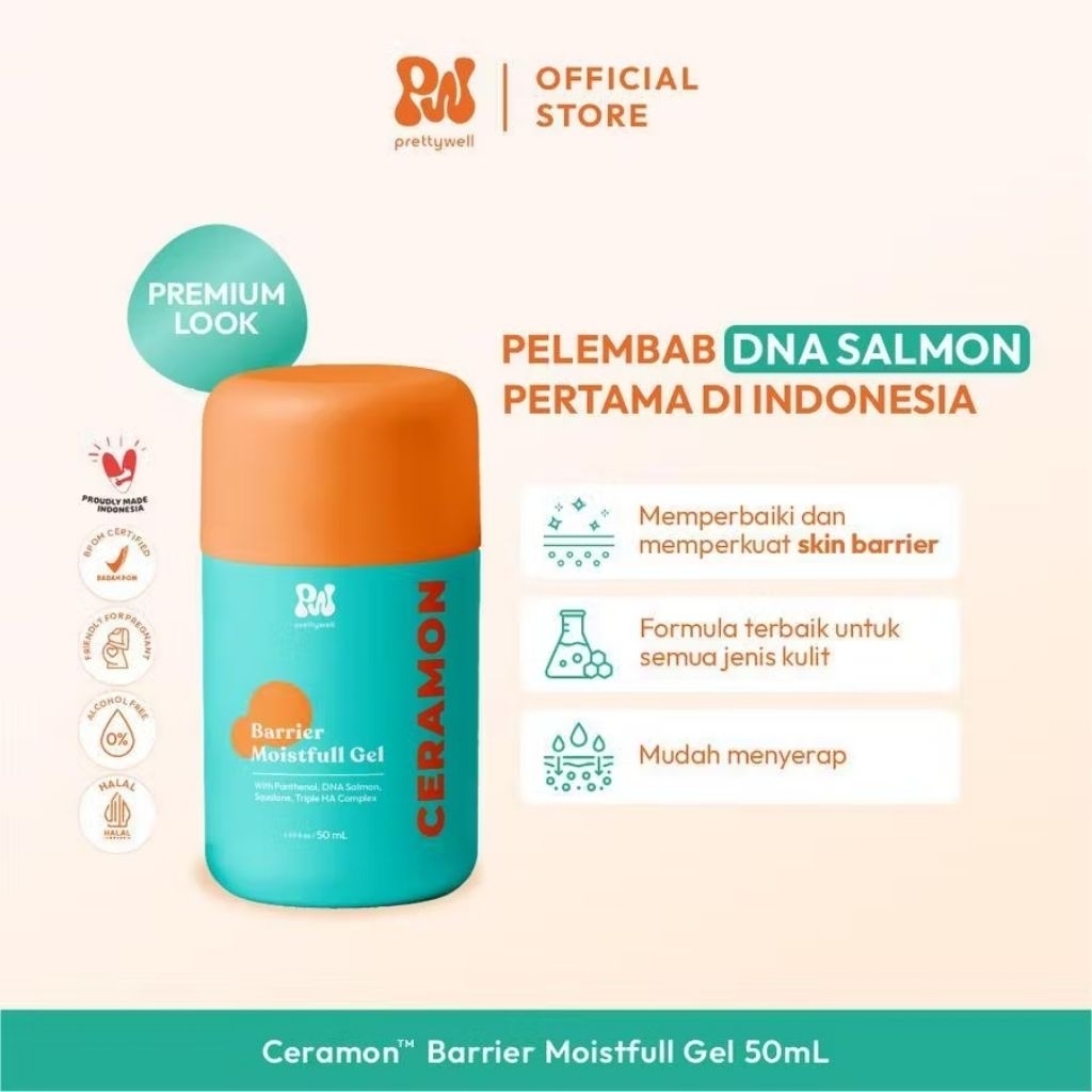 Jual PRETTYWELL CERAMON BARRIER MOISTFUL GEL 50ML MOISTURIZER WITH ...