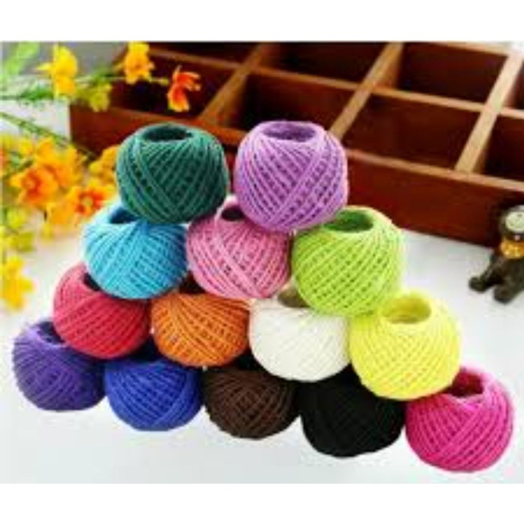 Jual Tali Goni Rami Dekorasi foto dan kerajinan tangan Warna 2mm 3mm ...
