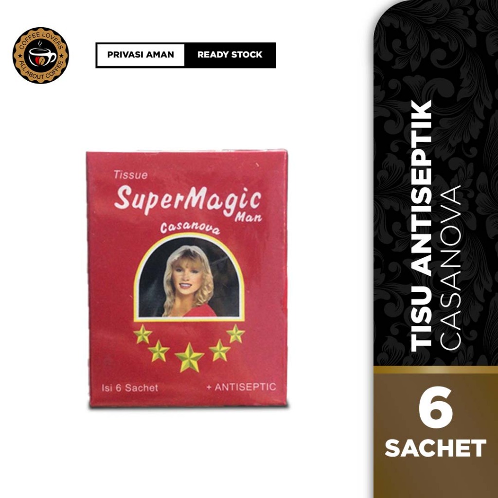 Jual Tisu Super Magic Man Aroma Casanova isi 6 pcs - Tahan Lama | Tisu Antiseptik | Tissue Basah ...