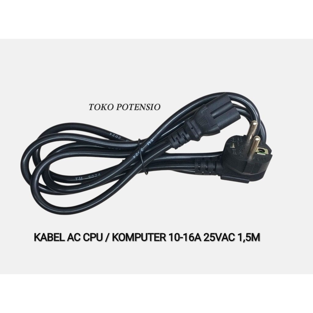 Jual KABEL AC KOMPUTER AC CPU 10-16A 1,5M | Shopee Indonesia