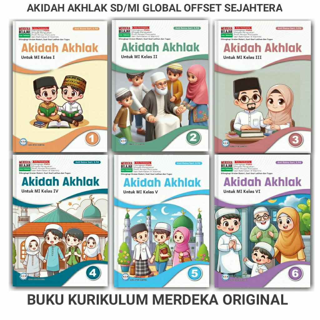 Jual Akidah Akhlak Kelas 1,2,3,4,5,6 SD/MI Kurikulum Merdeka Original Global Offset | Shopee ...