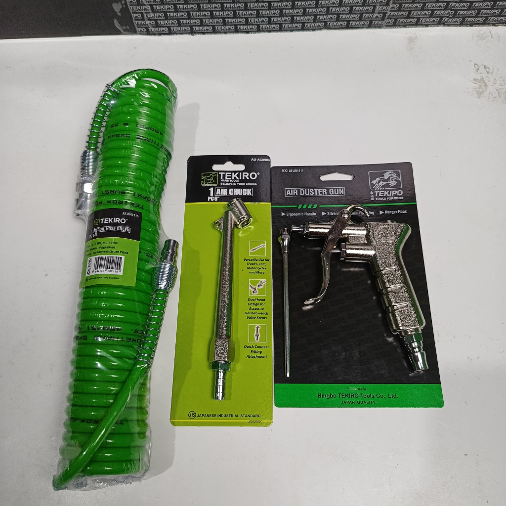 Jual Paket Alat Kompresor TEKIRO Selang Spiral 6 Meter + Air Chuck Gun ...