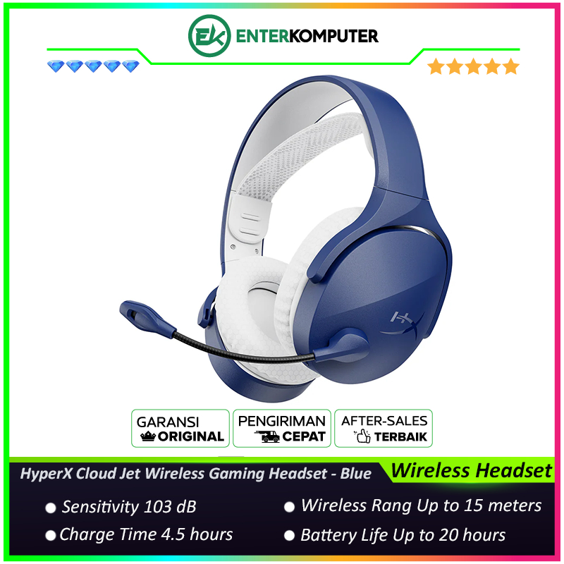 Jual HyperX Cloud Jet Wireless Gaming Headset - Blue | Shopee Indonesia