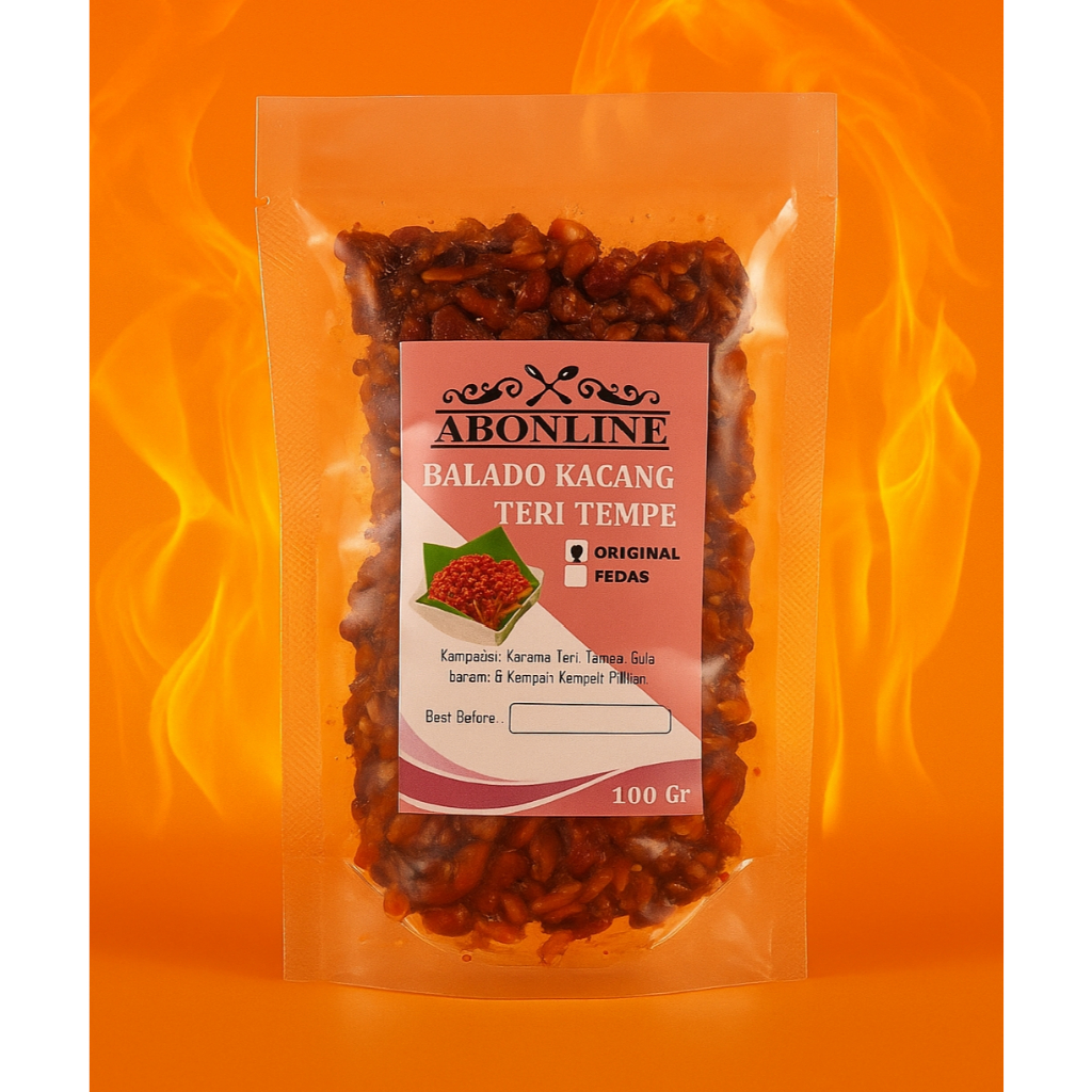 Jual ABONLINE Kacang Teri Tempe Balado Manis 100 Gram | Shopee Indonesia