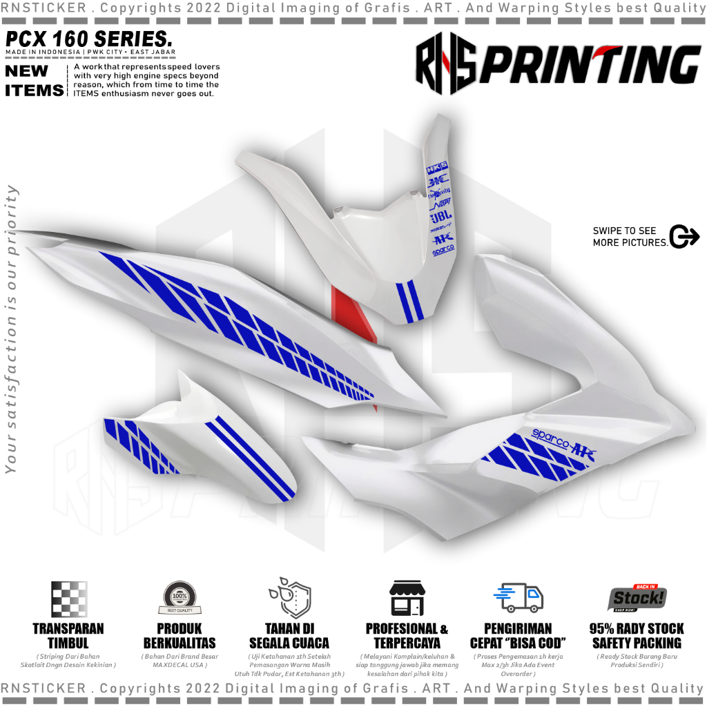Jual V2 Cutting Sticker Striping Pcx 160 2021-2025 Striping Transparan ...