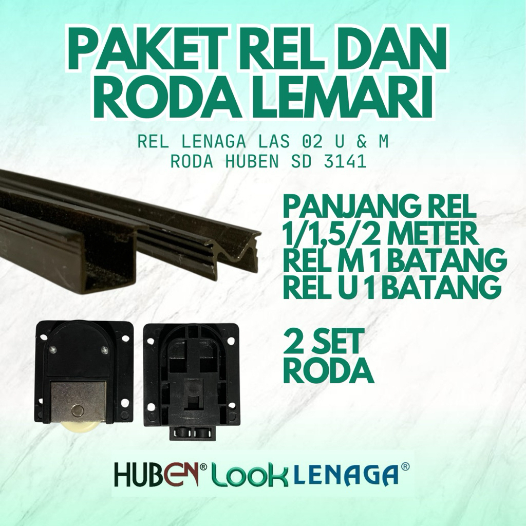 Jual [ 1 Pintu ] Paket 2 Rel LAS - 02 U M Lenaga 1/1,5/2 Meter + 2 Set ...