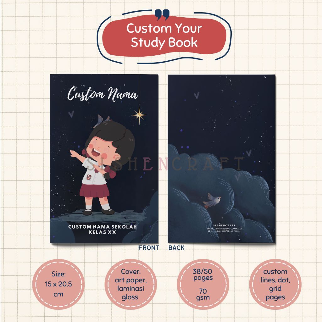 Jual BACK TO SCHOOL | BUKU TULIS CUSTOM NAMA | BUKU TULIS SEKOLAH ...