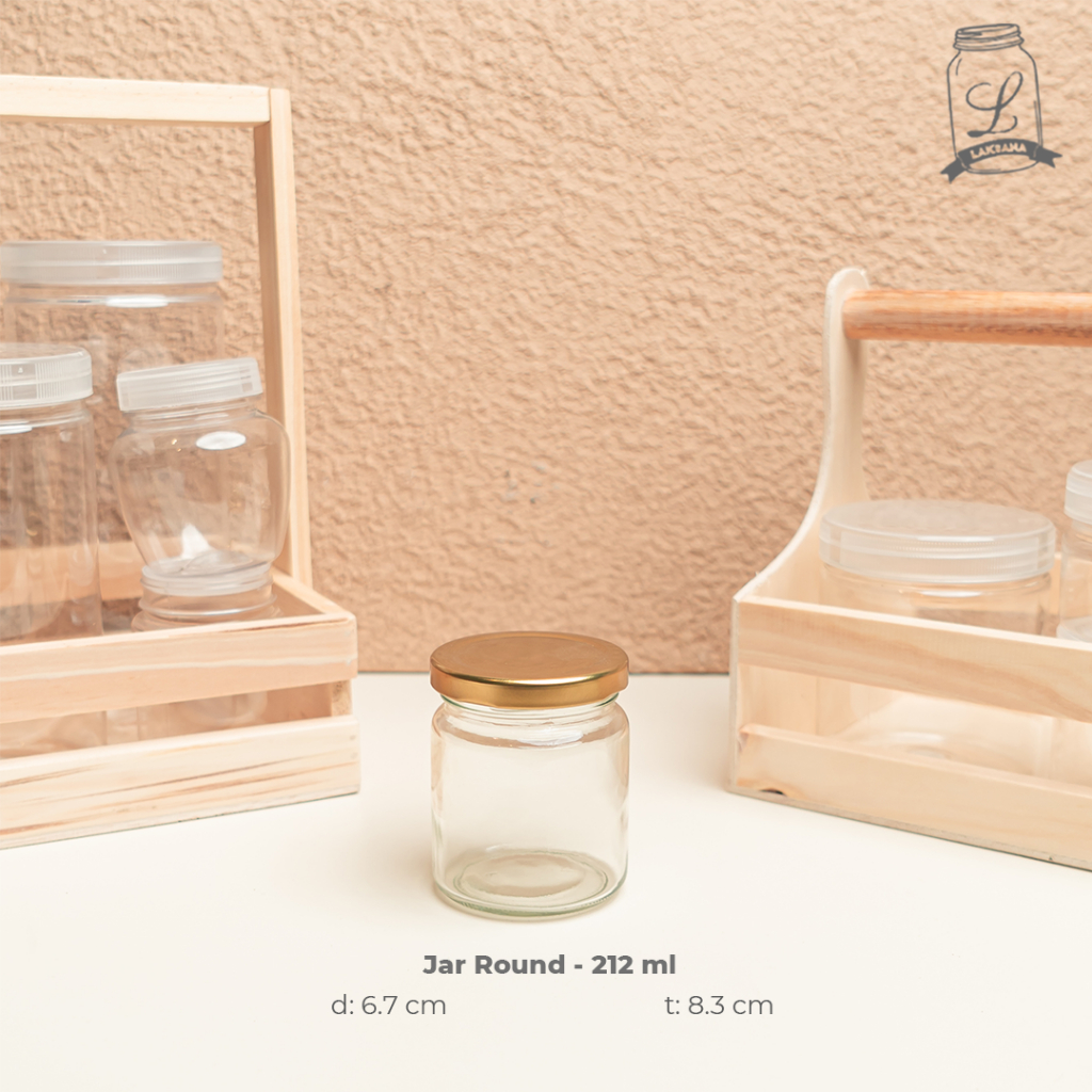 Jual jar round 212ml /Jar Kaca minimalis serbaguna 212ml – botol 200ml ...