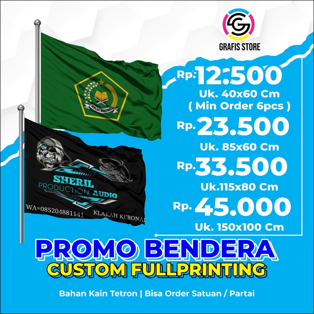 Jual JUAL BENDERA PRINTING SPANDUK KAIN/MINI FLAG BENDERA KAIN CUSTOM ...