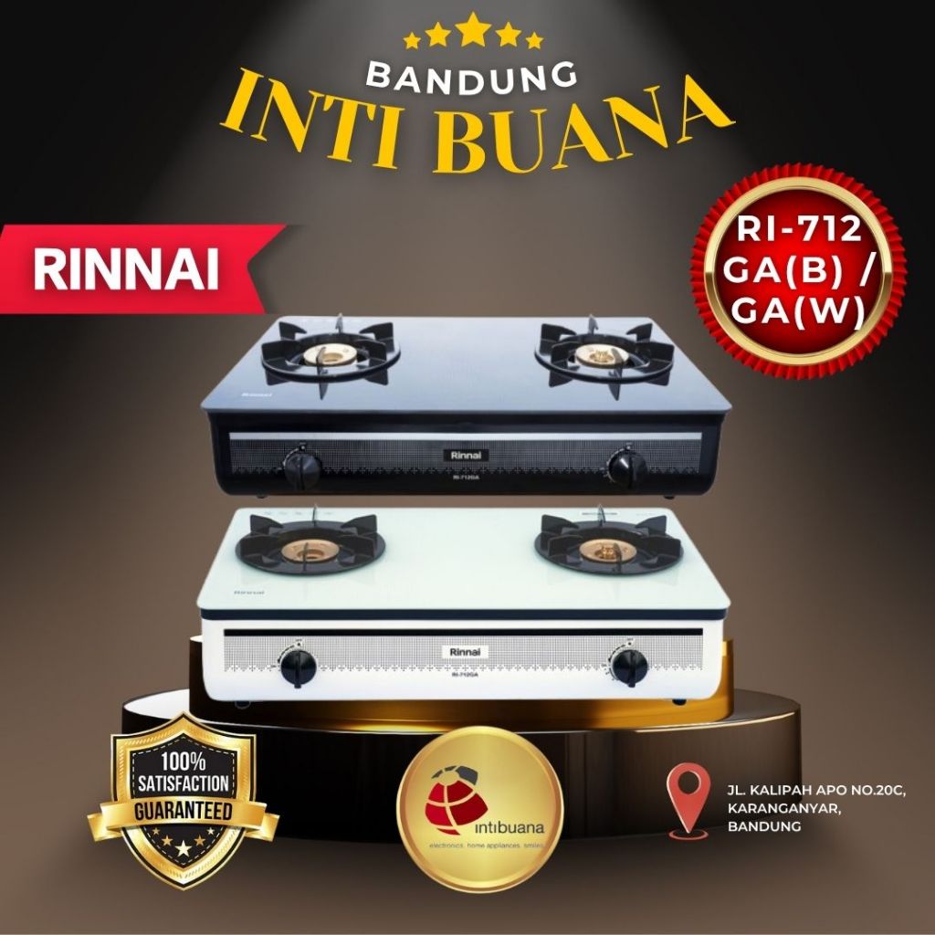 Jual Kompor Gas RINNAI RI-712GA / RI 712 GA / RI712GA (B) HITAM / (W ...