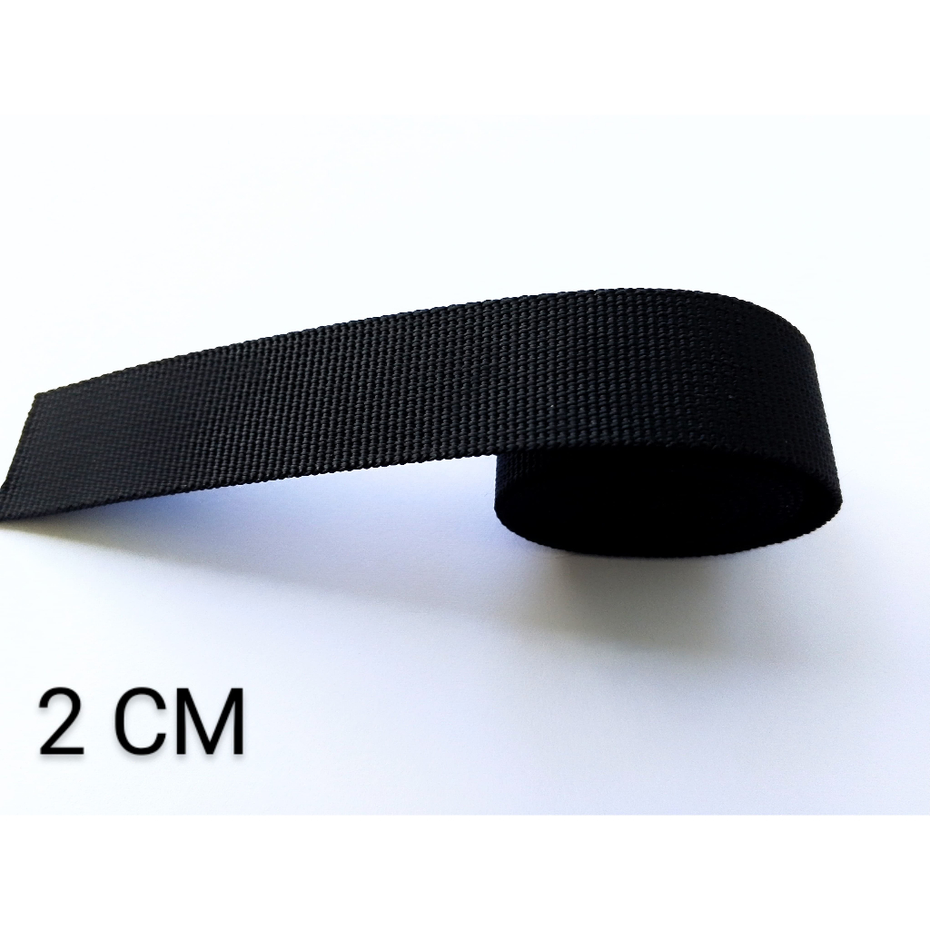 Jual tali webbing nylon 2 cm hitam import webbing tas webing per 1 meter | Shopee Indonesia