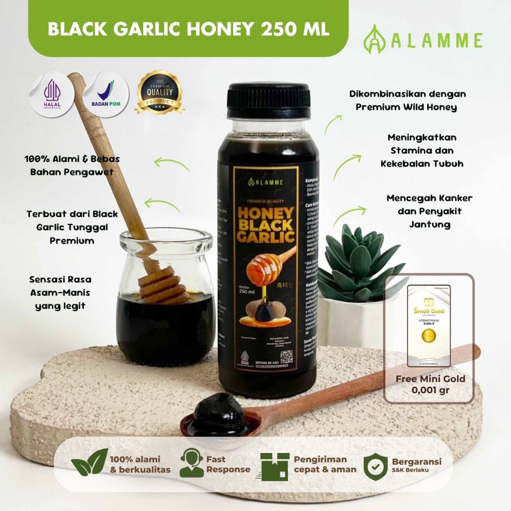 Jual Alamme Black Garlic Honey Madu Bawang Hitam Tunggal Lanang Premium ...