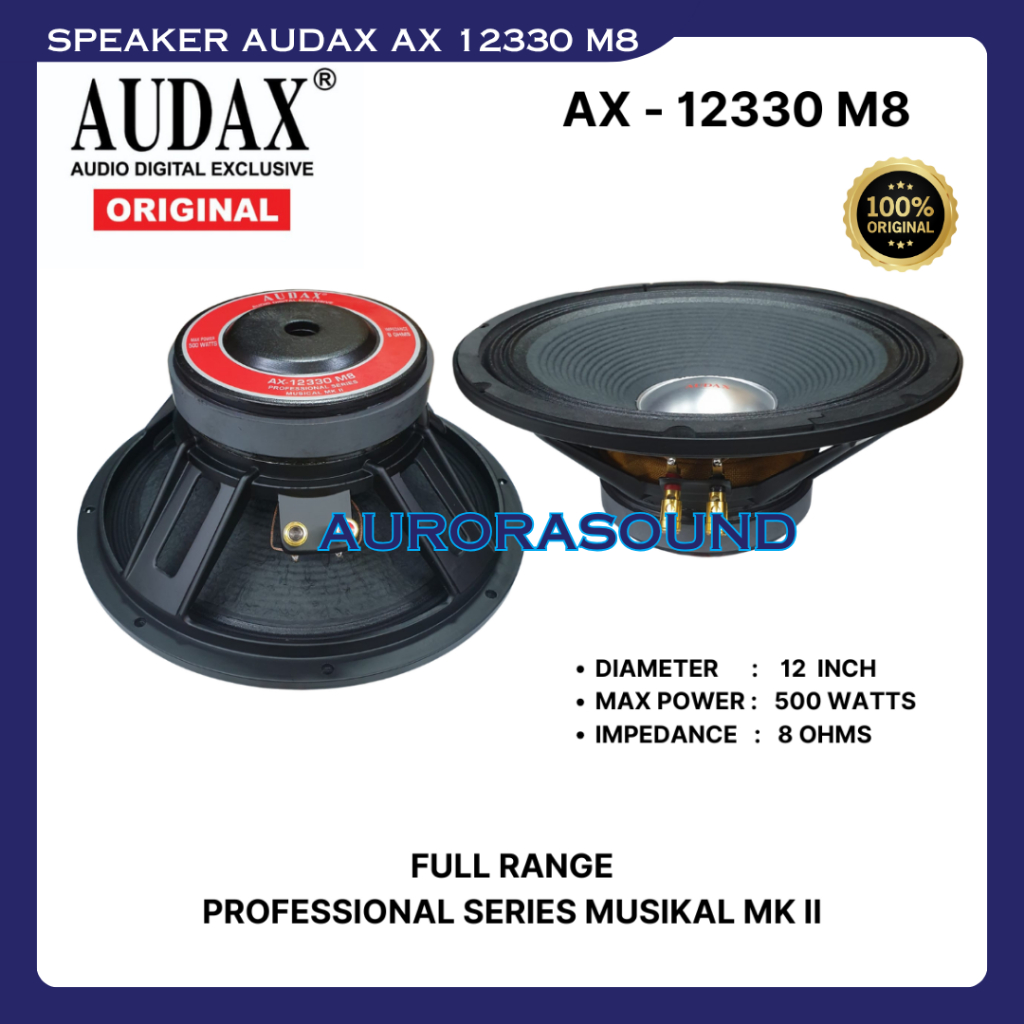 Jual SPEAKER AUDAX AX 12330 M8 SPEAKER 12 INCH FULL RANGE ORIGINAL AUDAX INDONESIA | Shopee ...