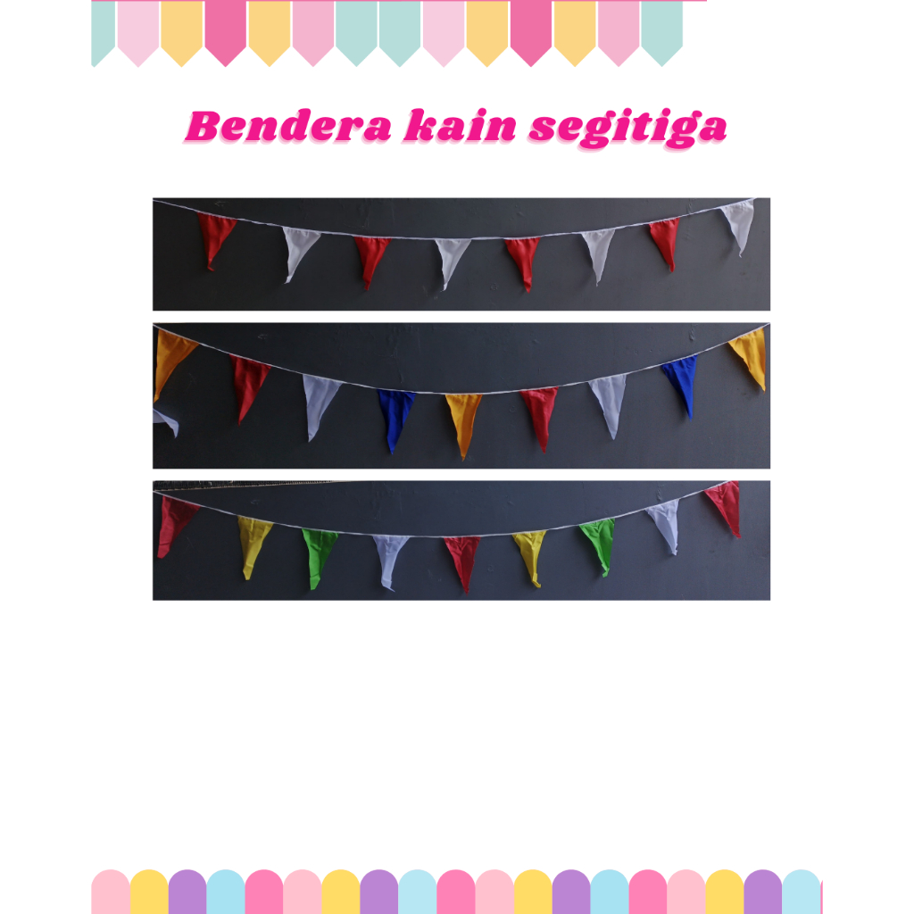 Jual bendera segitiga merah putih /bendara umbul umbul karnaval HUT RI kain 2025 | Shopee Indonesia