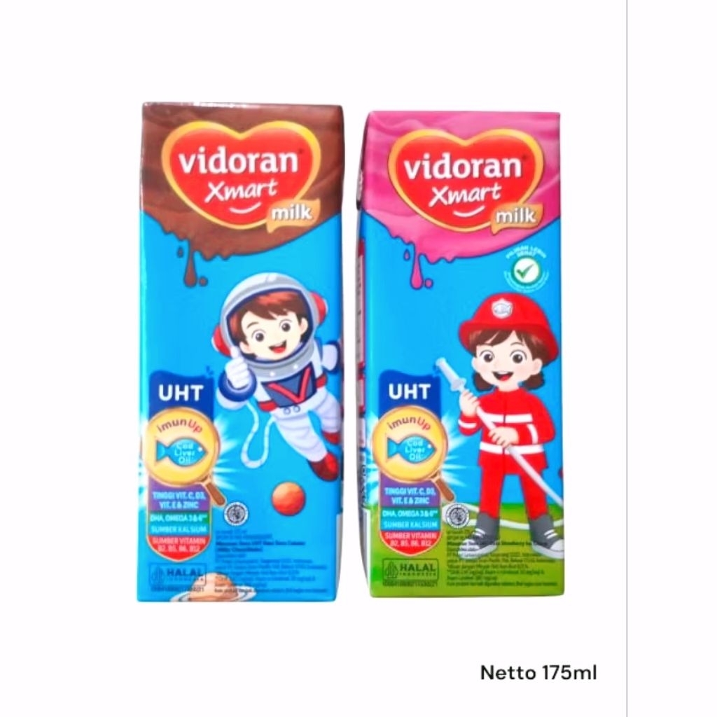 Jual Vidoran Susu UHT 175ml 1 Karton Isi 24 Pcs Cokelat dan Strawberry ...