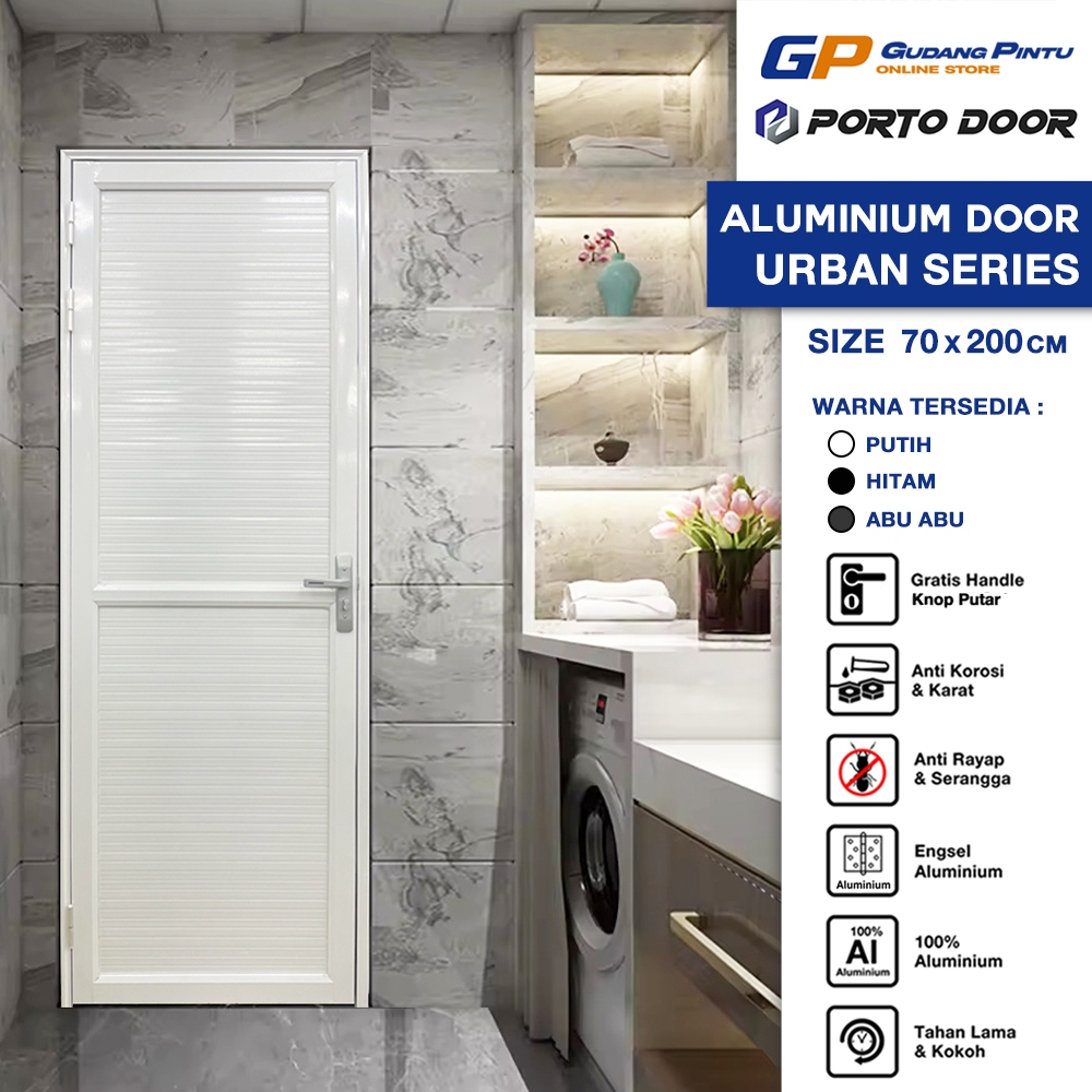 Jual PORTO DOOR PINTU ALUMINIUM / ALUMUNIUM URBAN 70X200CM ACP / PINTU KAMAR MANDI / PINTU WC ...