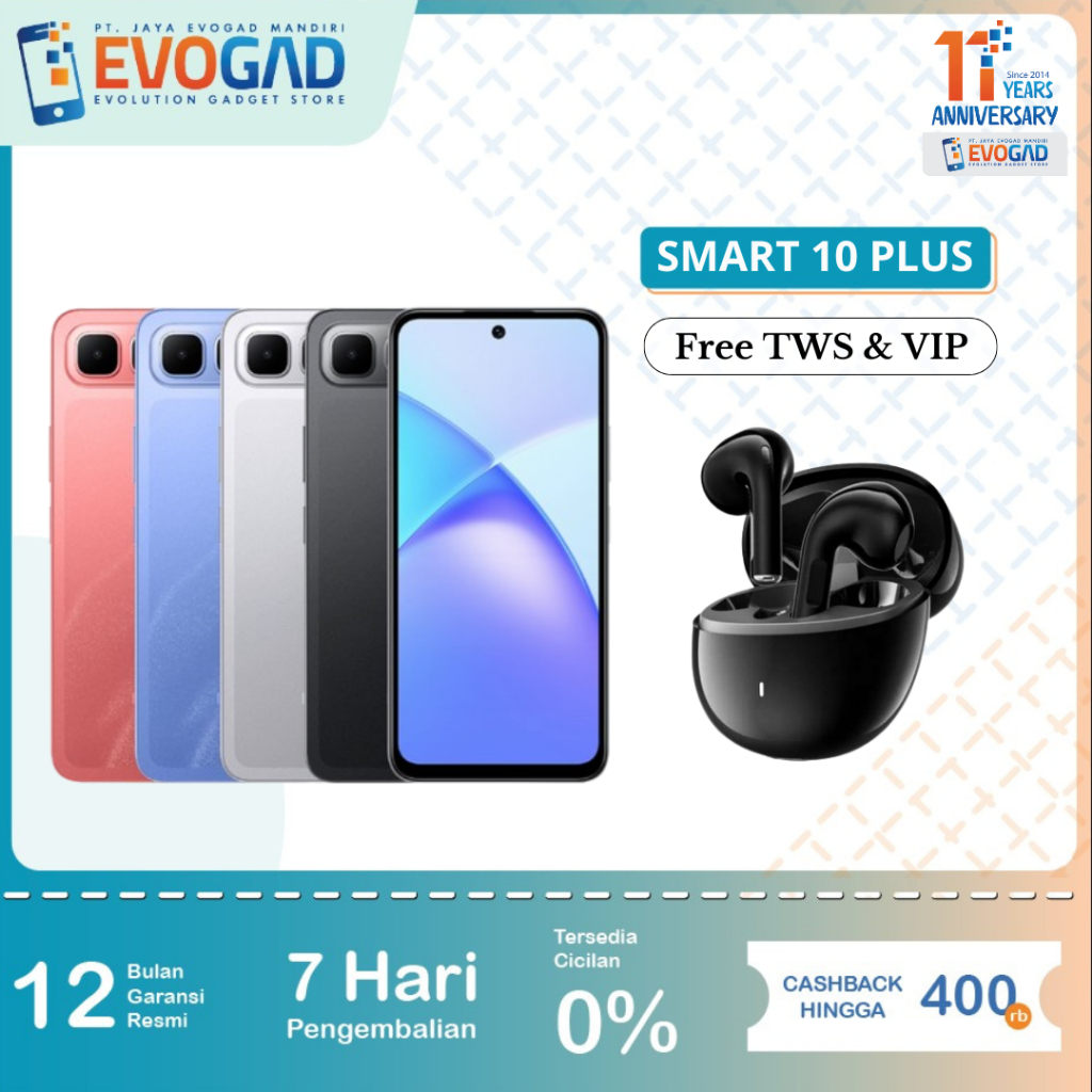 Jual Infinix Smart 10 Plus 8/128GB Unisoc T7250, 6.67 inch 120Hz HD+ ...