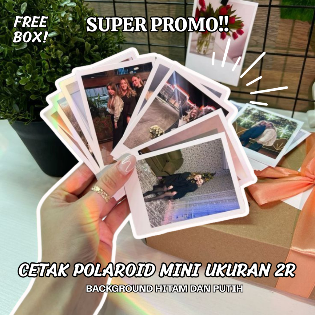 Jual CETAK FOTO POLAROID 2R BISA COSTUM BG HITAM & PUTIH | Shopee Indonesia