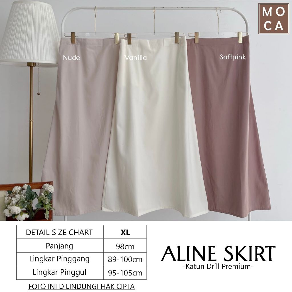 Jual Aline Skirt Rok Jumbo Allsize Premium Soft Jeans Original Ori Moca ...
