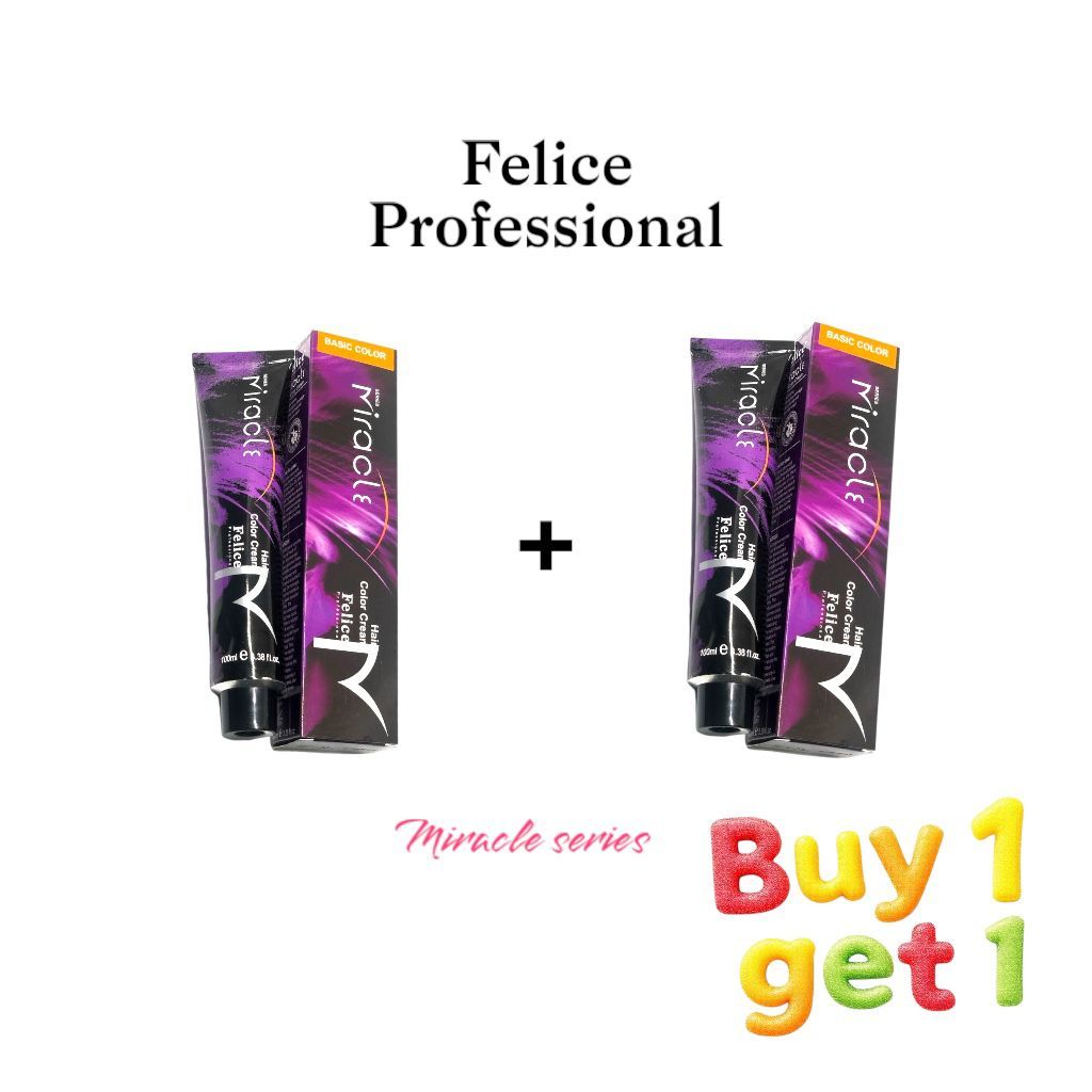 Jual ( Buy 1 Get 1 ) Felice Professional Hair Color Miracle Series ...