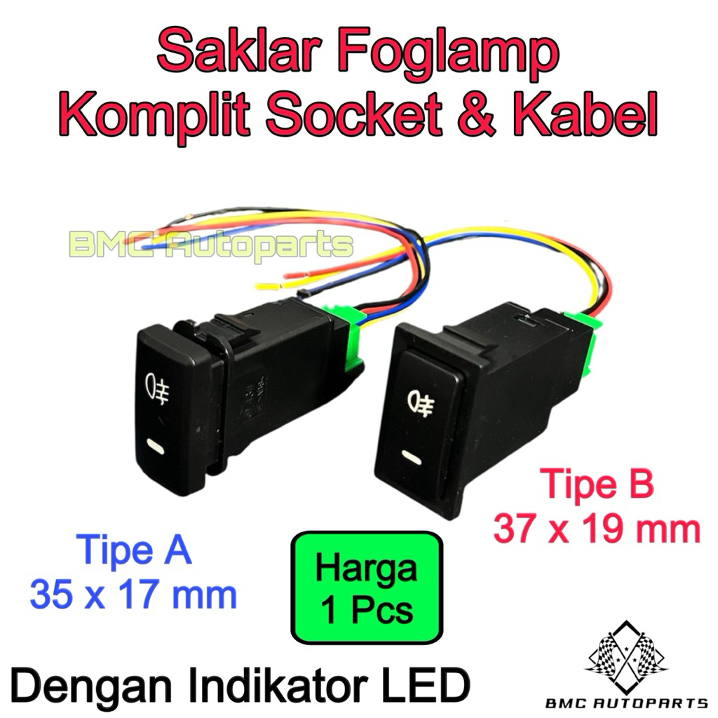 Jual Saklar Foglamp / Lampu Tembak Komplit Socket Kabel Dengan ...