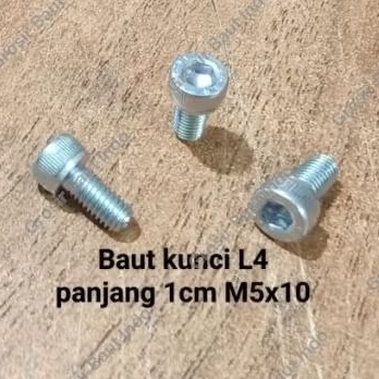 Jual 30-100pcs Baut Kunci L4 Panjang 1cm M5x10 Galvanis | Shopee Indonesia
