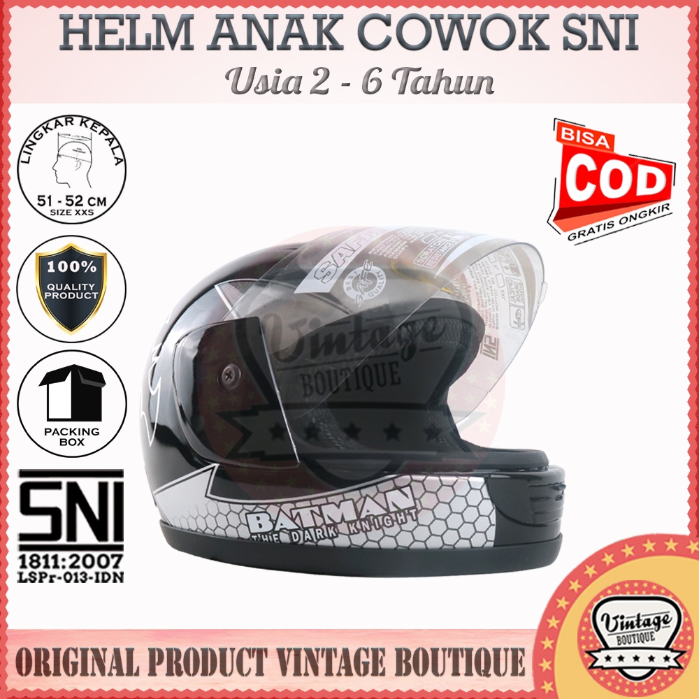 Jual AGEA Helm Anak Full Face SNI Laki Laki Cowok Umur 3 4 5 6 7 Tahun ...