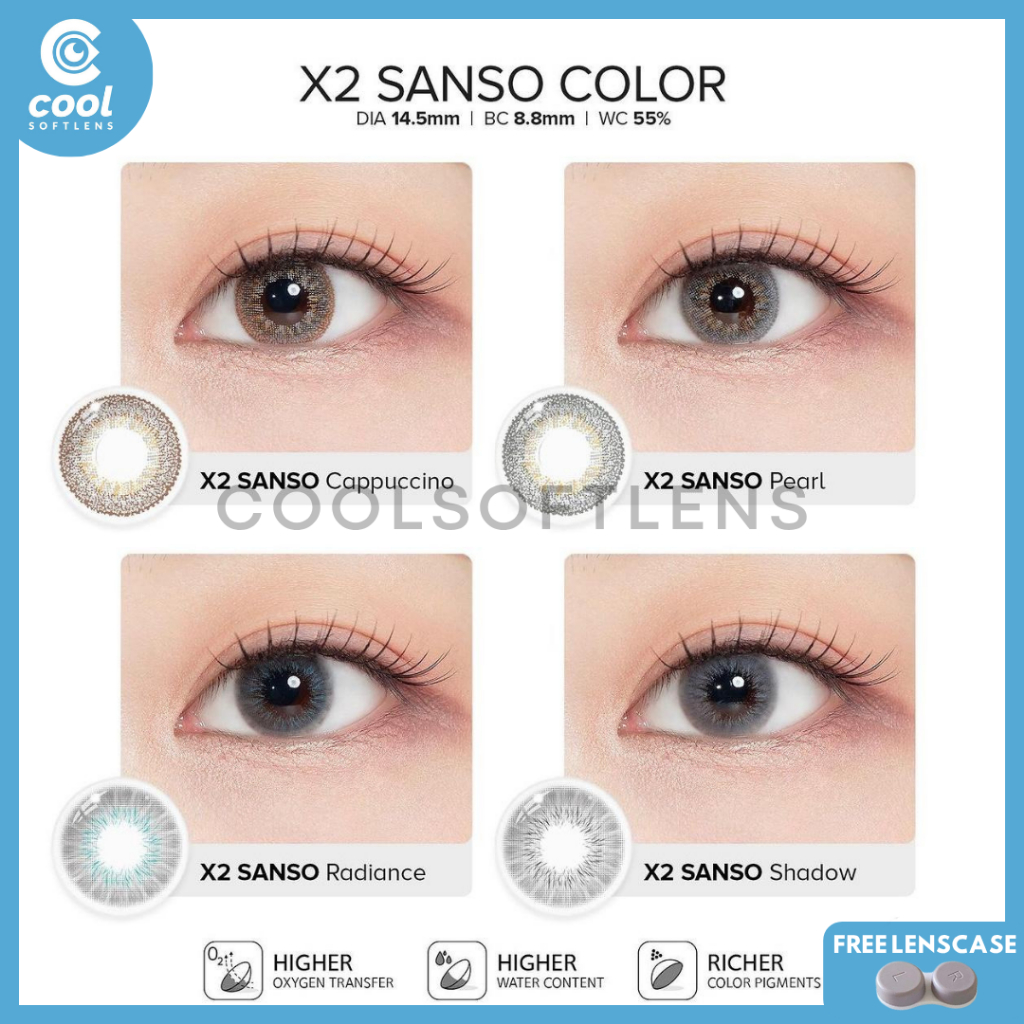 Jual Softlens X2 SANSO (COLOR 1) 14,5 MM Normal & Minus (-0,50 S/D -10 ...