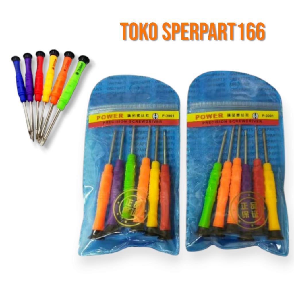 Jual TOOLS SCREW DRIVER OBENG SET 6 IN 1 P-3001/OBENG SET MINI HP ...