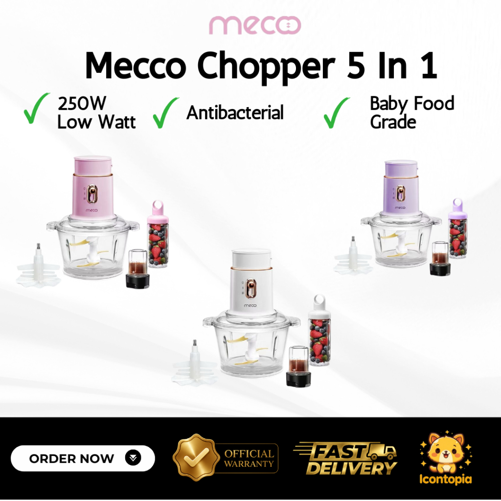 Jual Mecoo Most Aesthetic 5 in 1 Chopper Antibacterial Odorless 250 Low ...