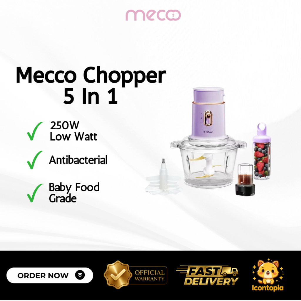 Jual Mecoo Most Aesthetic 5 in 1 Chopper Antibacterial Odorless 250 Low ...
