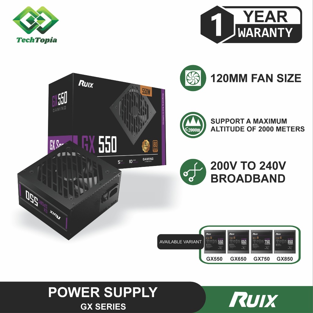 Jual Power Supply PC RUIX GX Series – GX-550/650/750/850, PSU Bronze ...